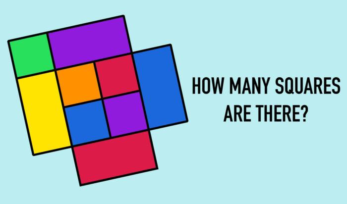 Kan du räkna hur många kvadrater det finns i bilden