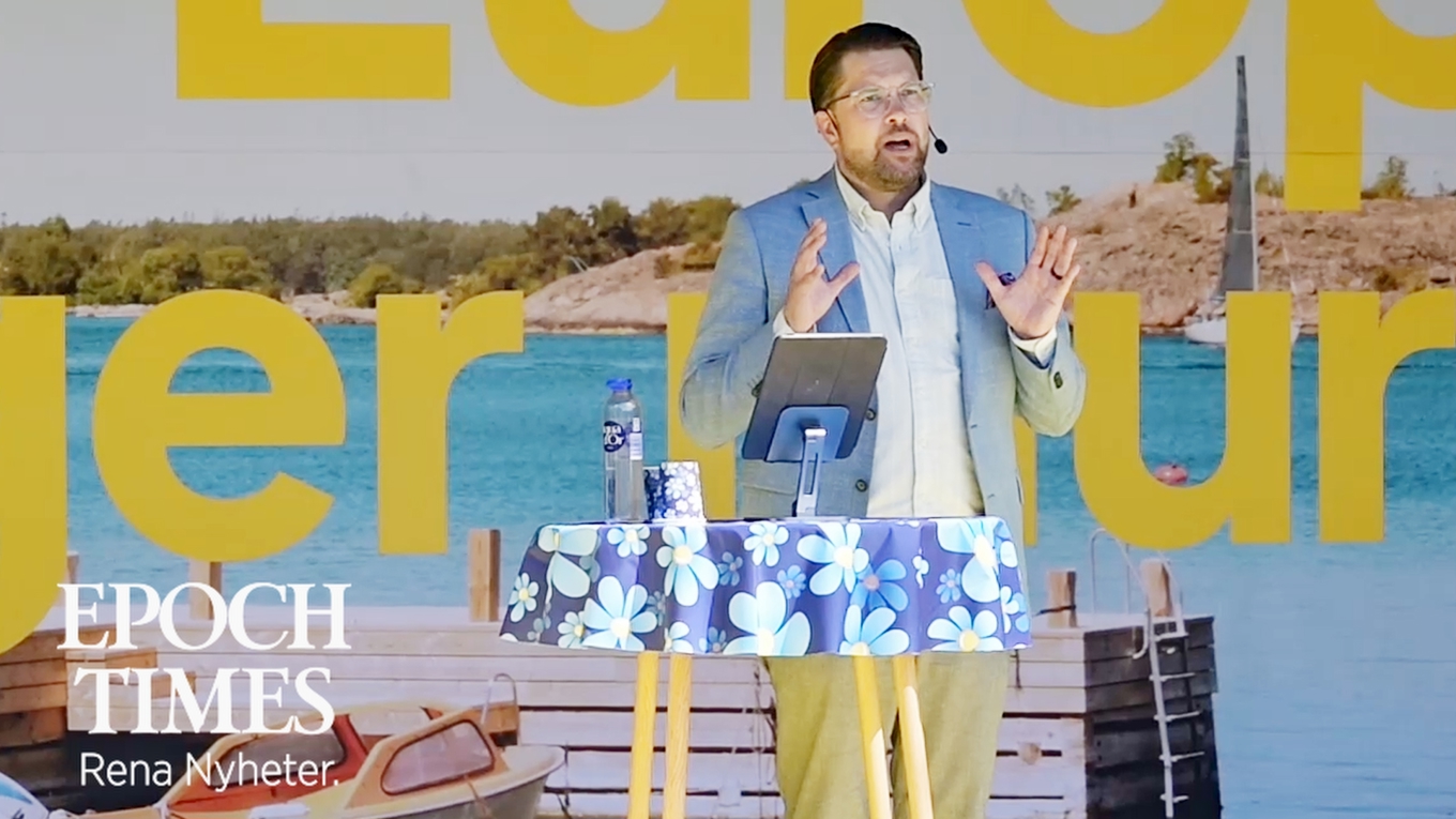 Jimmie Åkesson höll vårtal på Långholmen